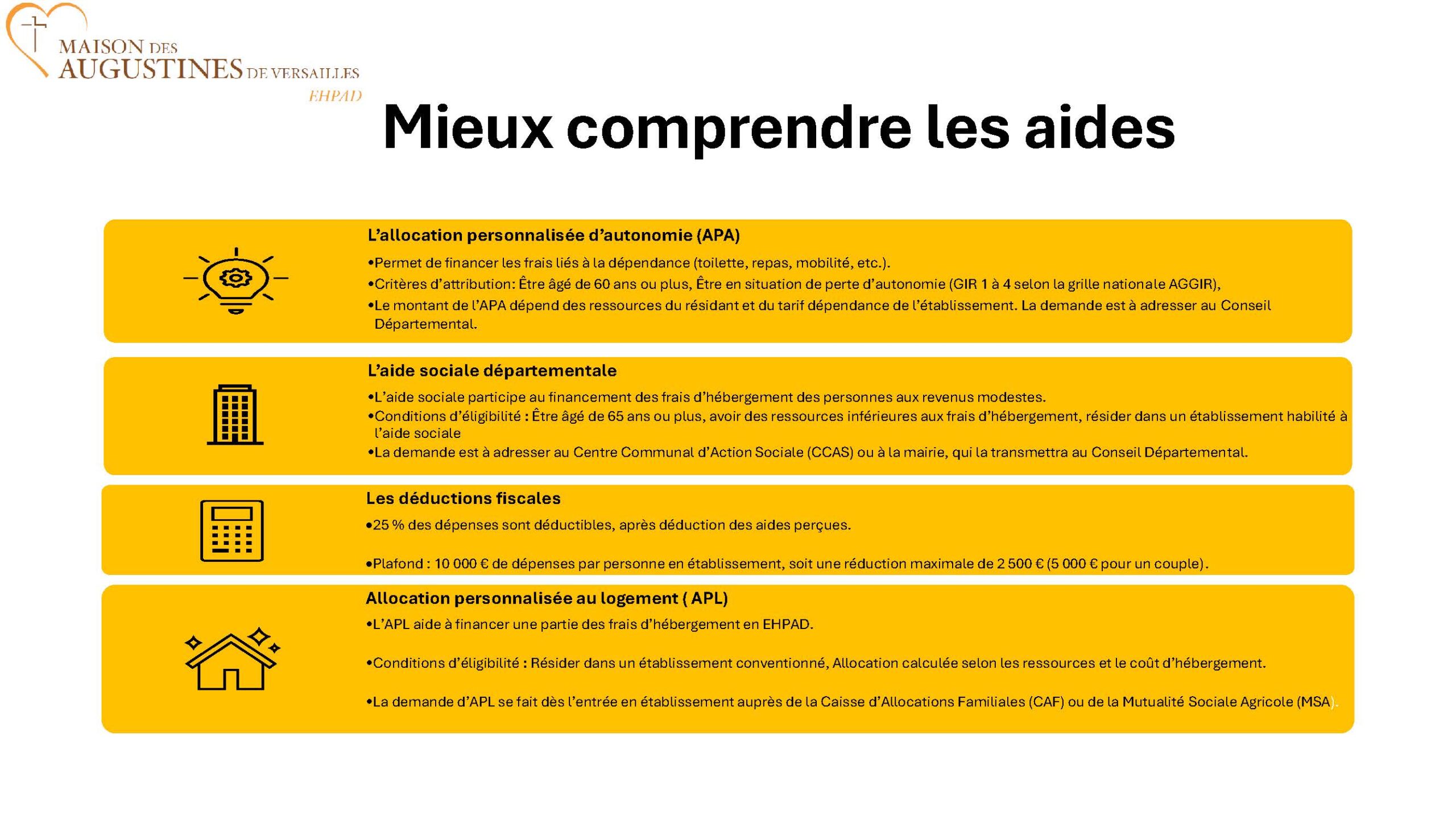 Support tarification - Maison de retraite des Soeurs Augustines de ...